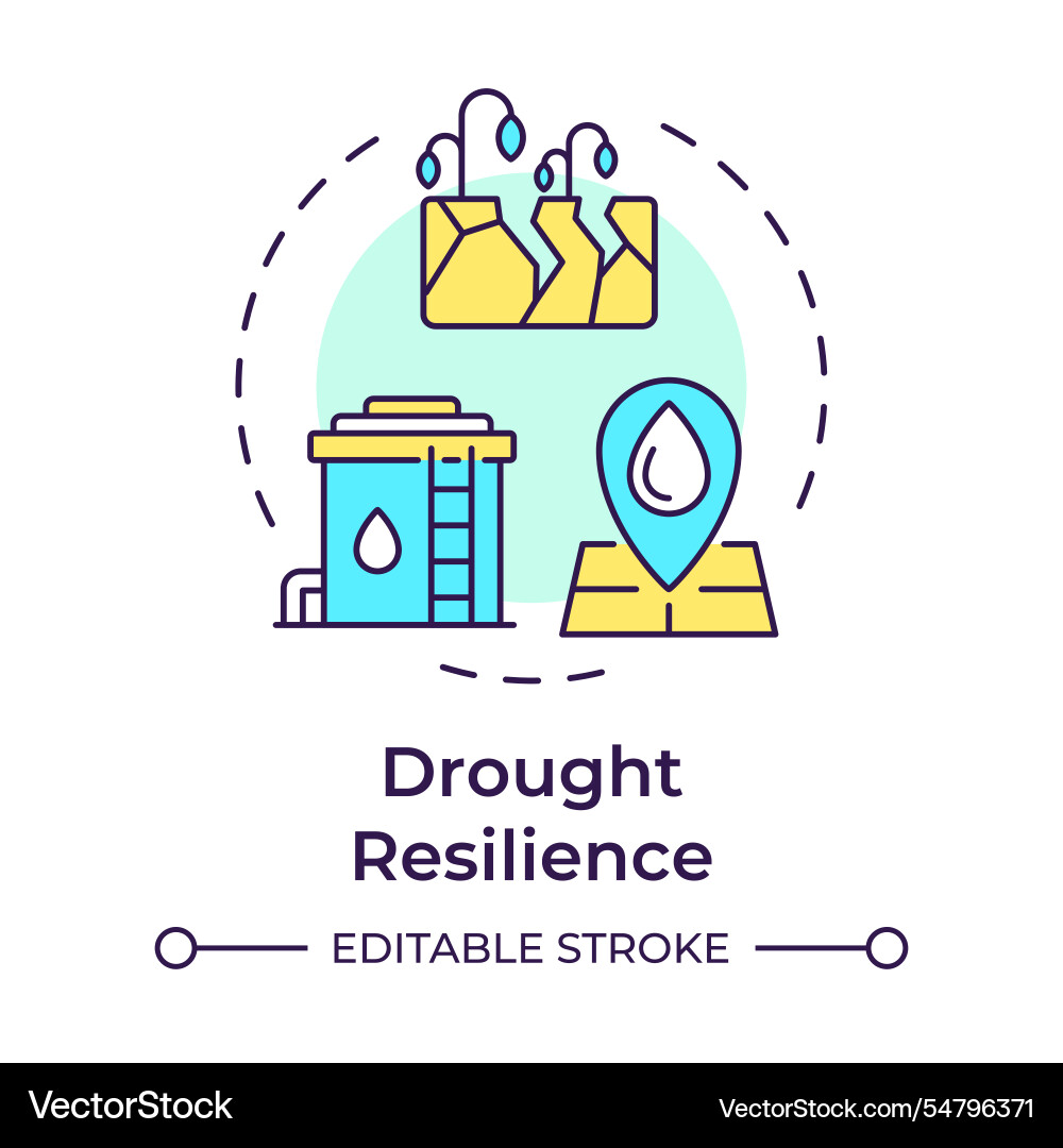 Drought resilience multi color concept icon Vector Image