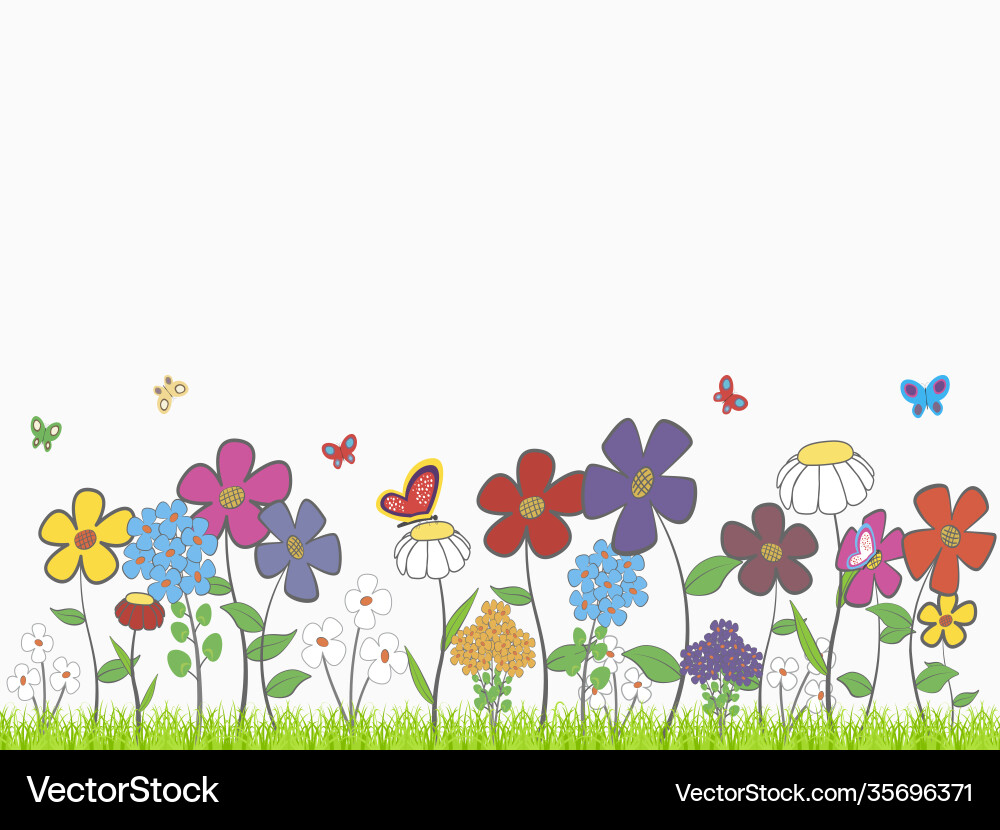 Flower glade Royalty Free Vector Image - VectorStock