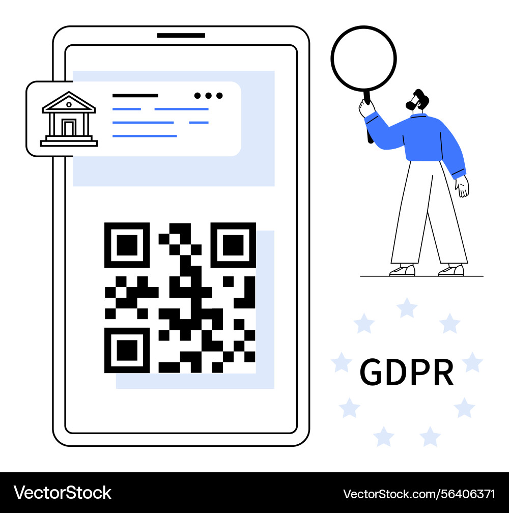 Gdpr compliance concept with qr code on smartphone