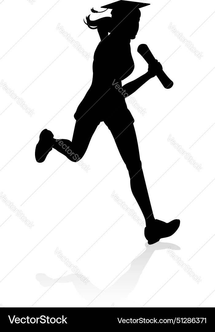 Graduate running race education concept Royalty Free Vector