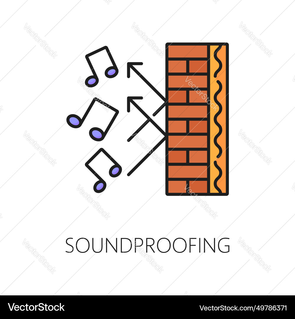 House wall thermal insulation soundproofing icon Vector Image