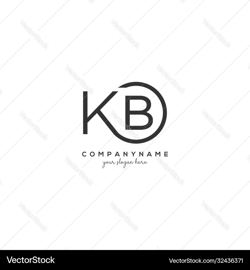 Initial kb letter logo with circle template Vector Image