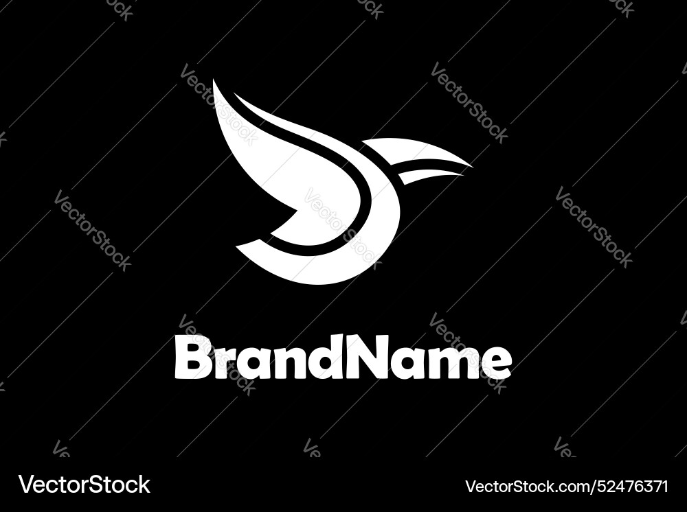 Letter d bird logo design template Royalty Free Vector Image