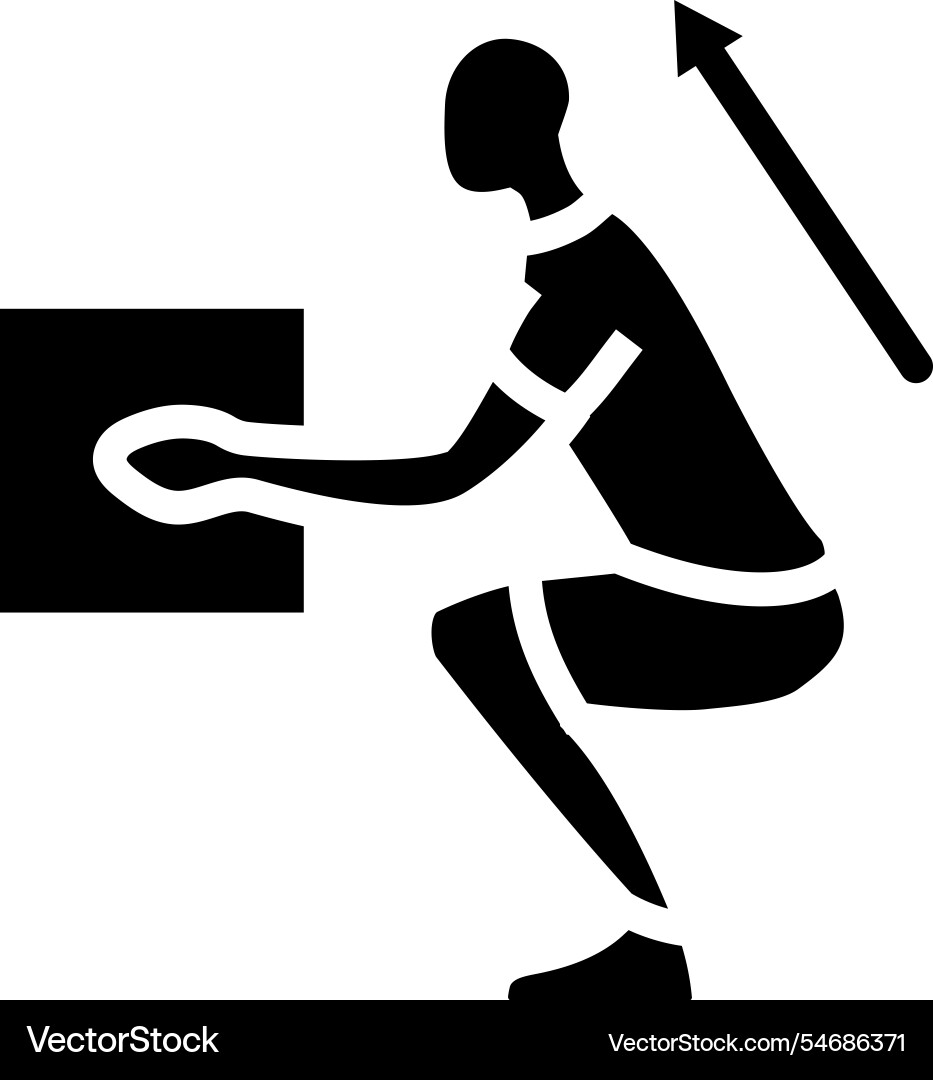Safe lifting technique injury prevention glyph Vector Image