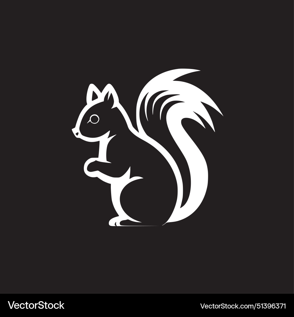 Squirrel - black and white Royalty Free Vector Image