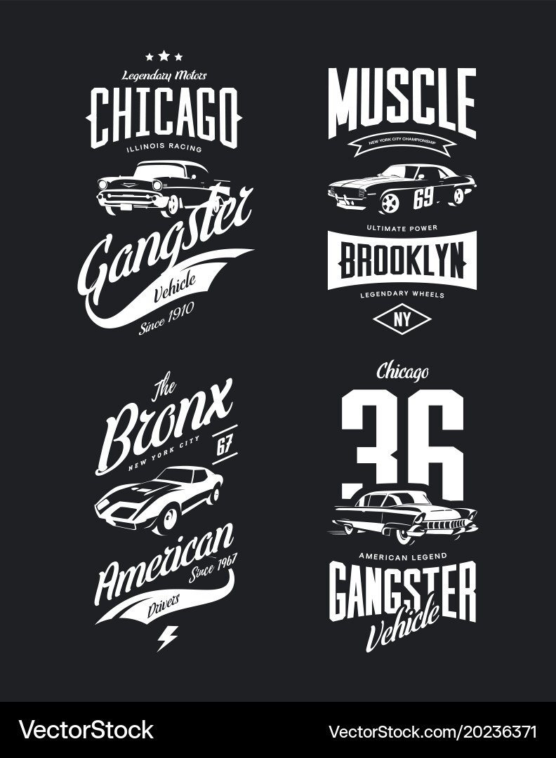 Tee-shirt logo isolated set Royalty Free Vector Image