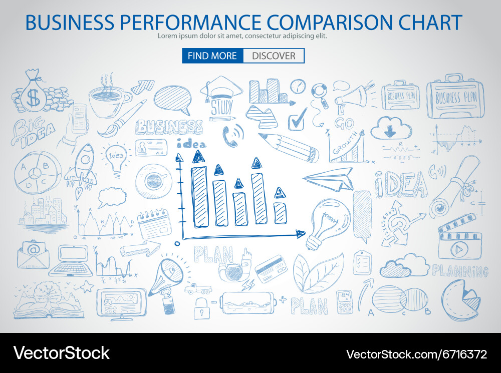 Business Performance Vergleichsdiagramm Konzept Vektorbild