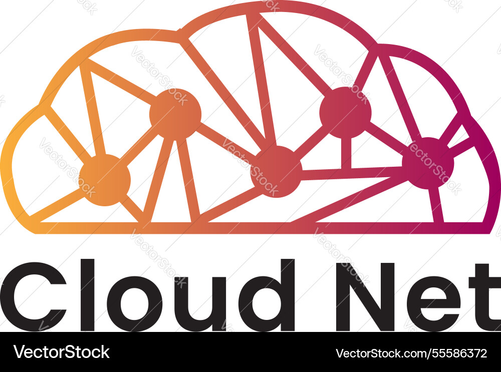 Cloud internet gradient logo monogram Royalty Free Vector