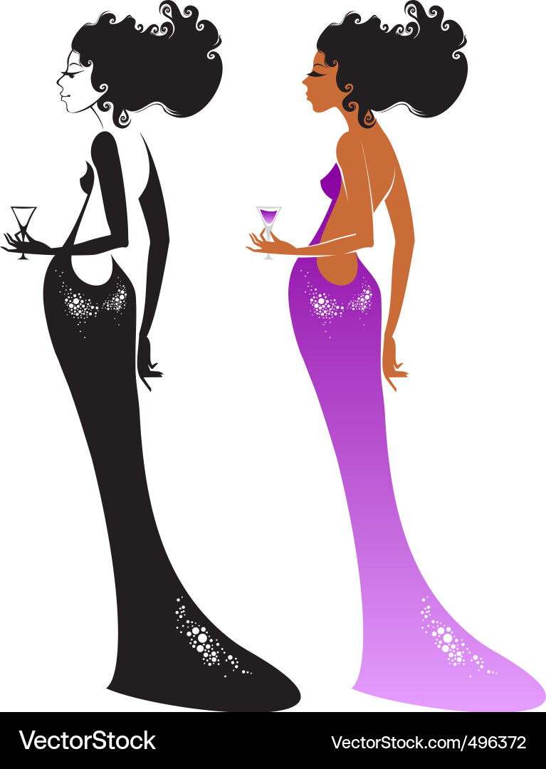 Cocktail lady Royalty Free Vector Image - VectorStock