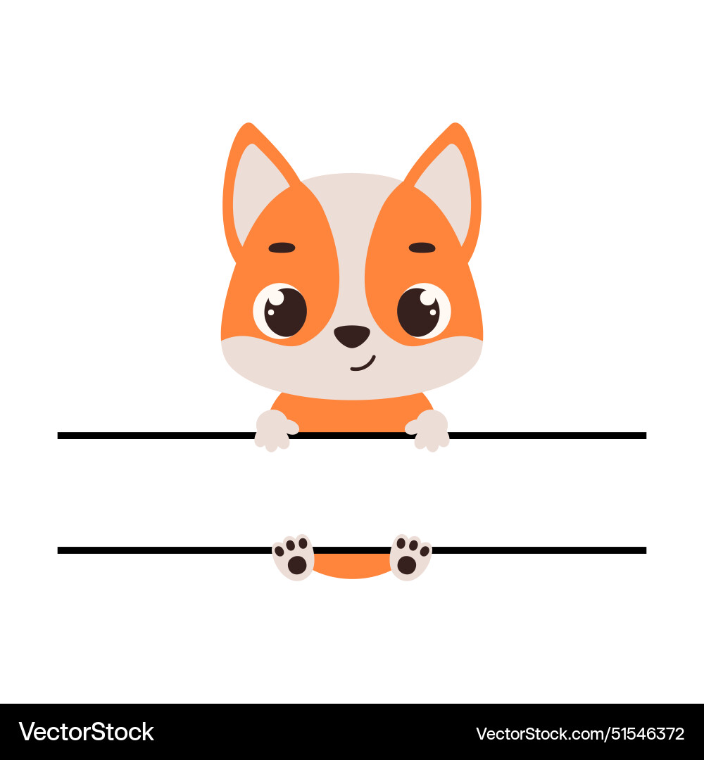 Cute dog split monogram funny cartoon character Vector Image