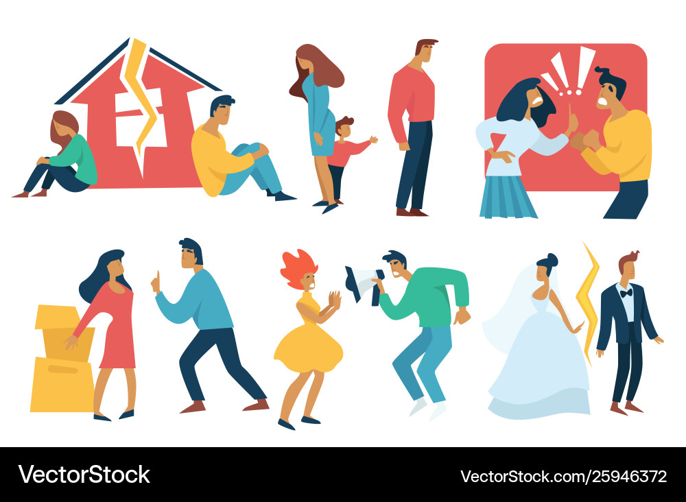 Family Argument - Divorce Conflict Royalty Free Vector Image