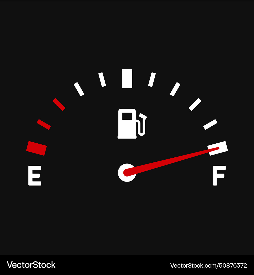 Fuel indicator panel on black background Vector Image