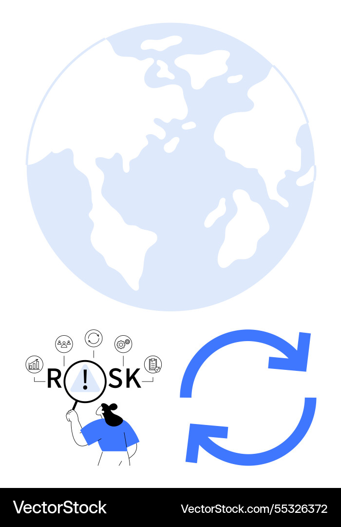 Global risk analysis with earth map risk Vector Image