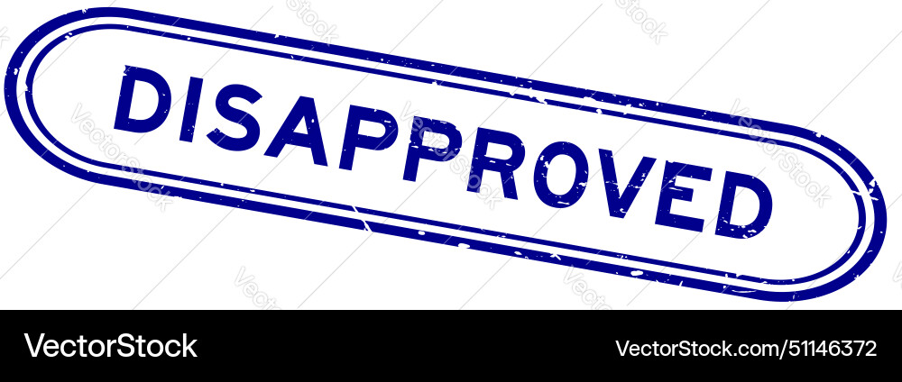Grunge blue disapproved word rubber seal stamp Vector Image