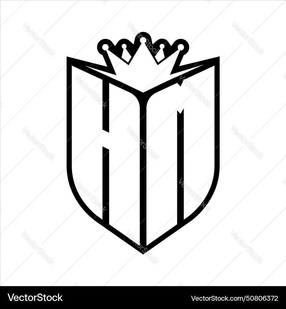 Hm letter bold monogram with shield shape Vector Image