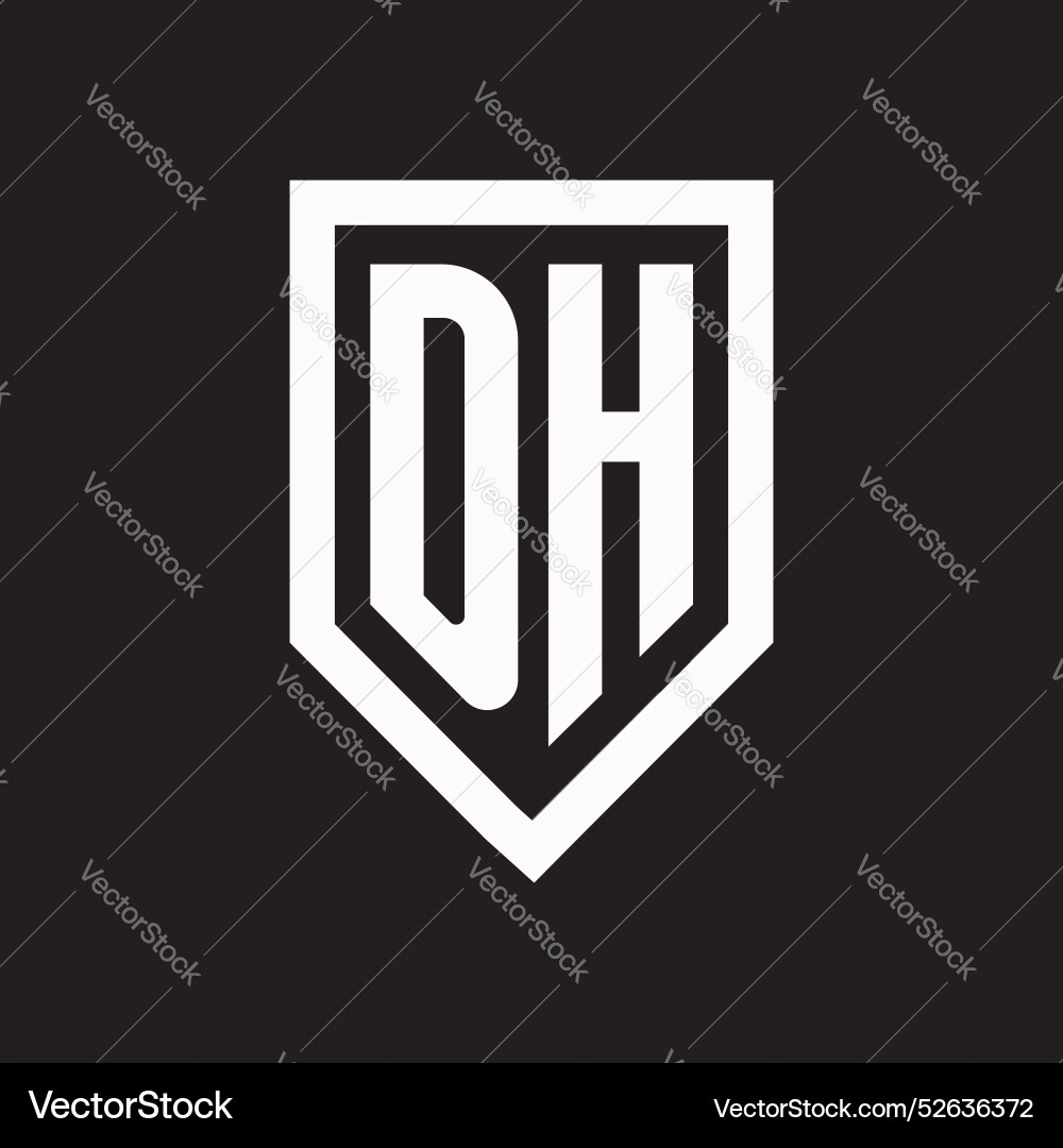 Letter dh luxury simple logo Royalty Free Vector Image
