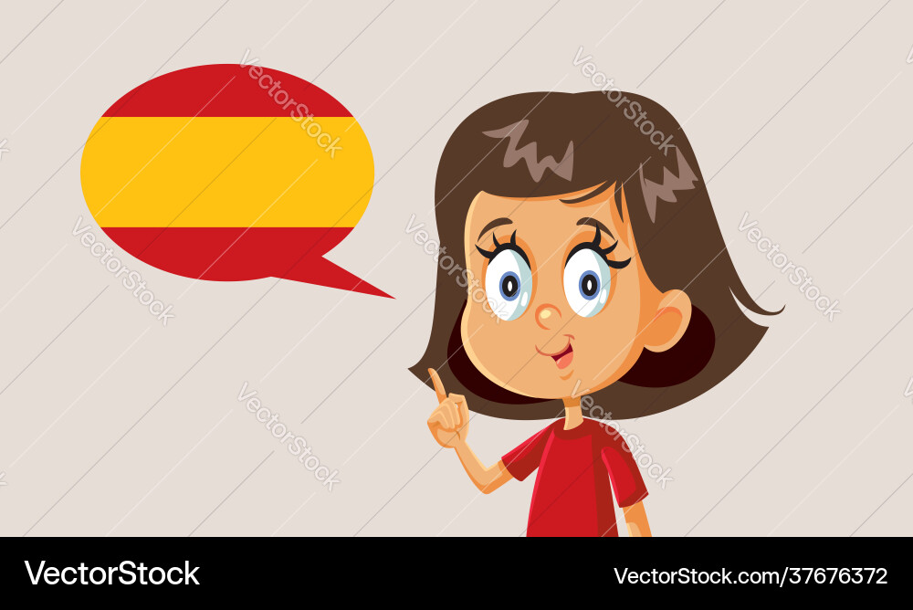 Little girl learning to speak spanish Royalty Free Vector