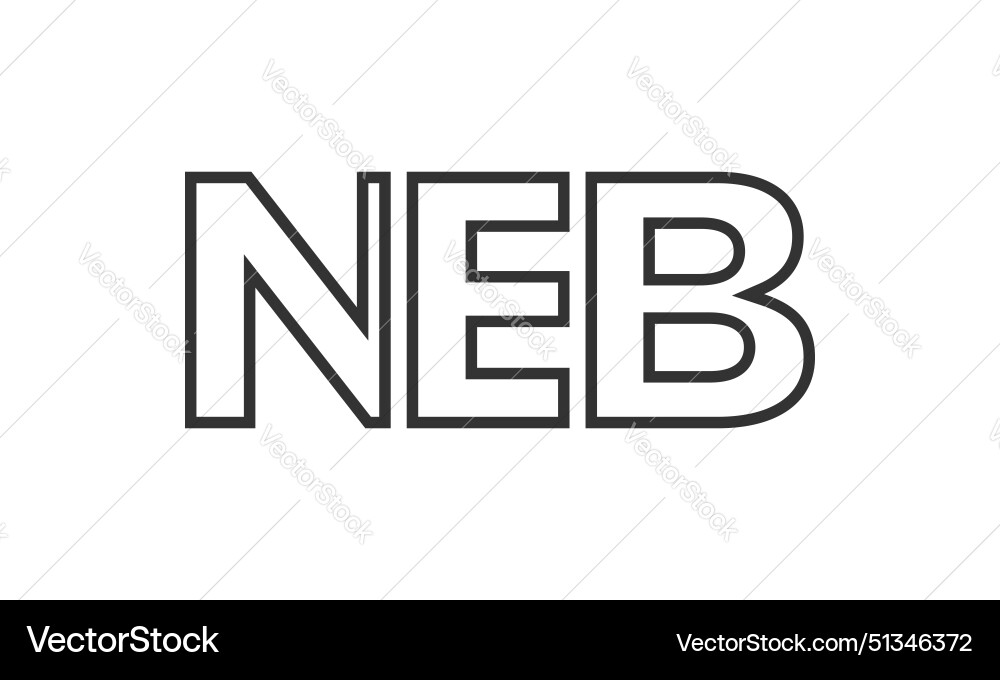 Neb logo design template with strong and modern Vector Image