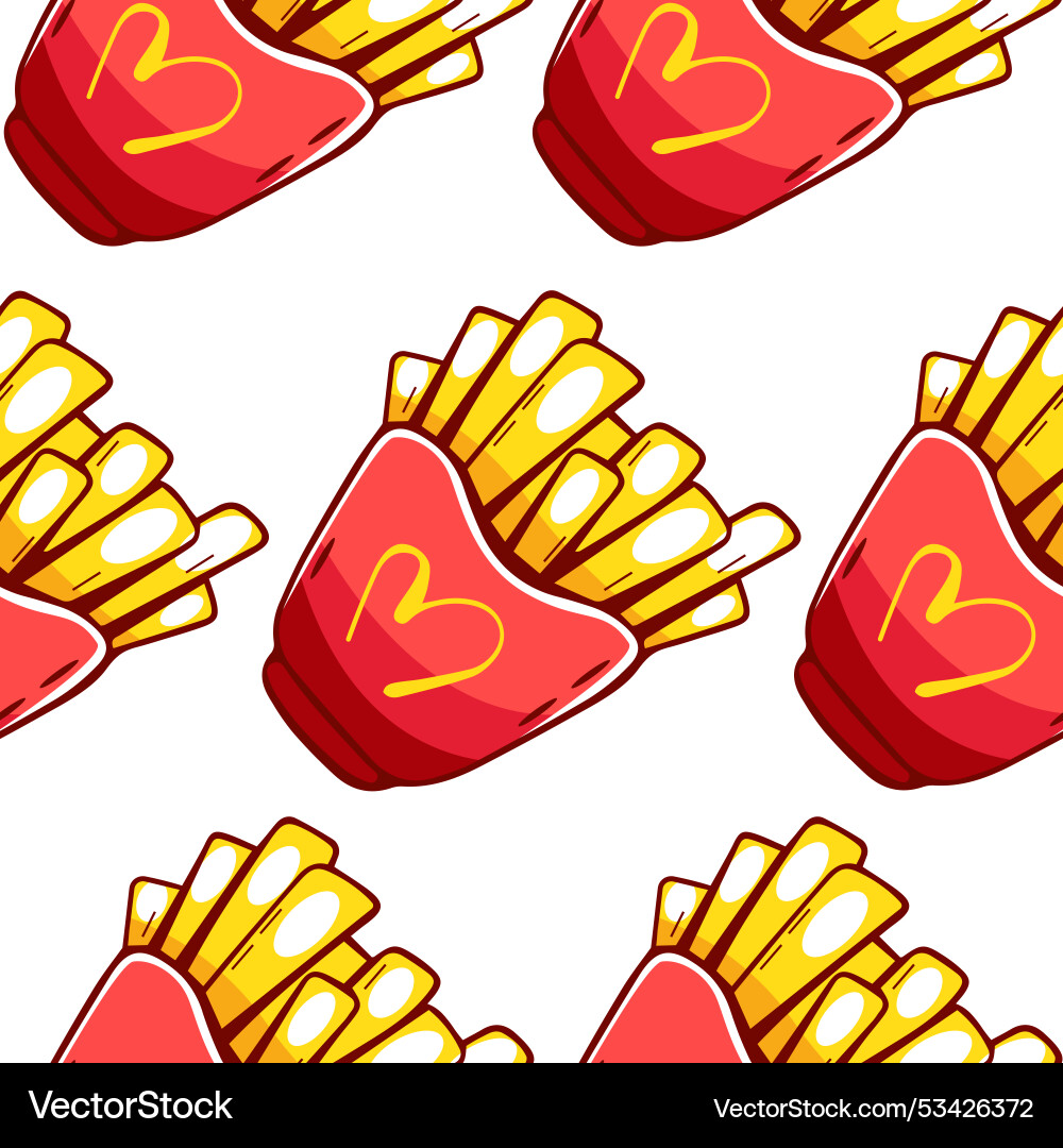 Pattern mcdonalds french fries Royalty Free Vector Image