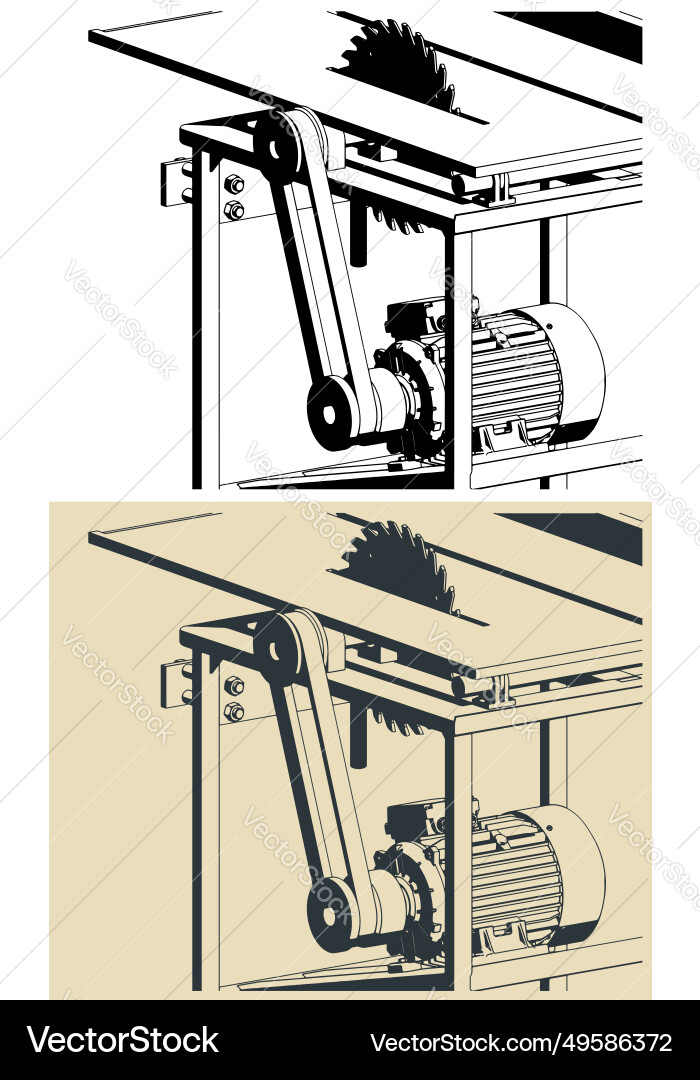 Professional table saw close-up Royalty Free Vector Image