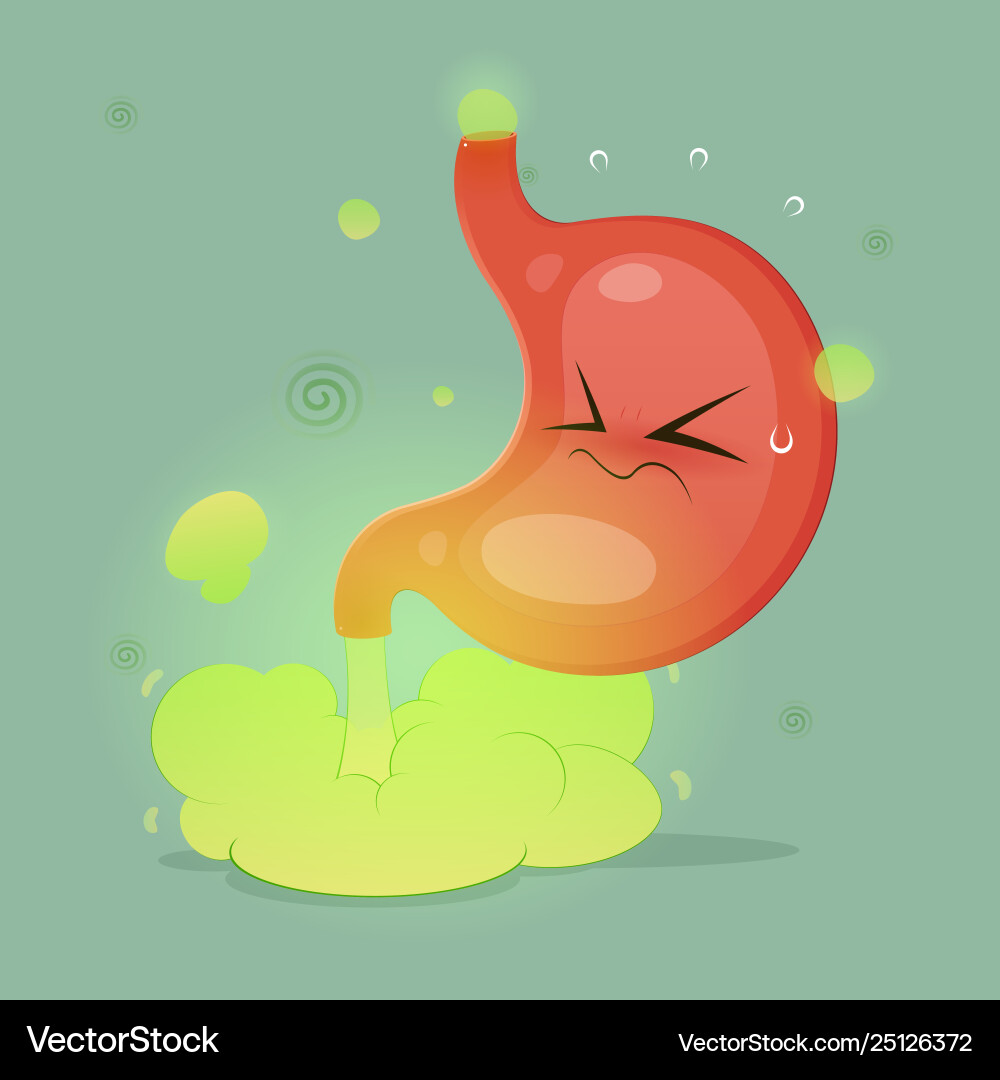 Stomach farting Royalty Free Vector Image - VectorStock