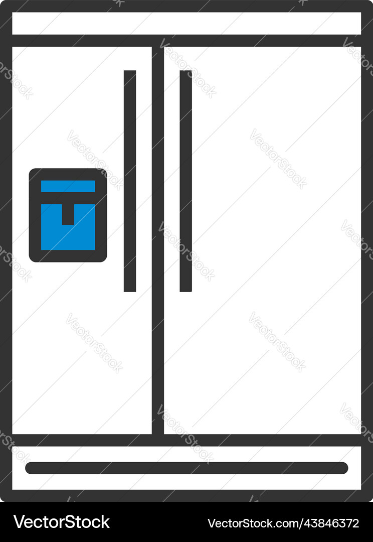 Wide refrigerator icon Royalty Free Vector Image