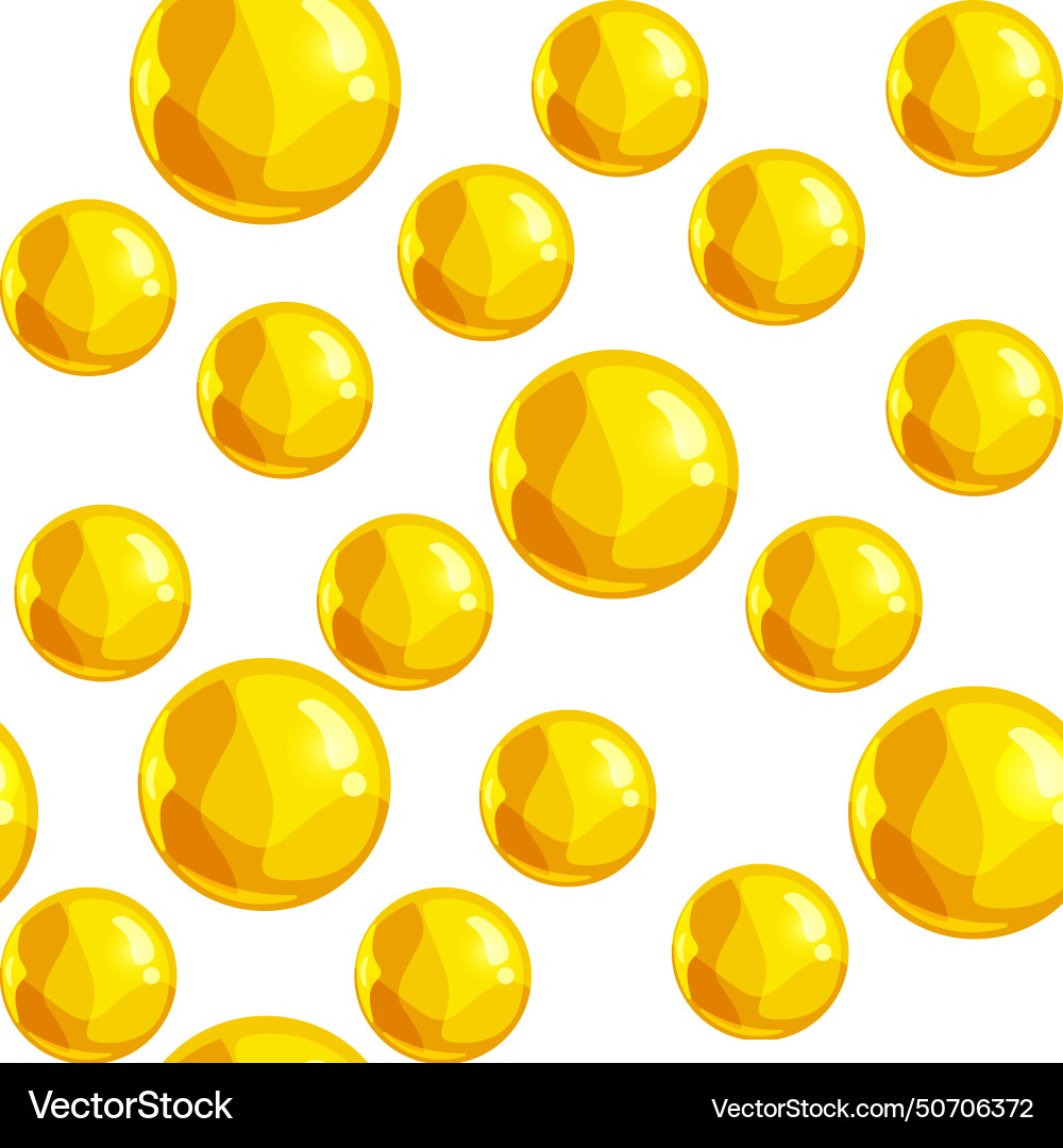 Yellow colorful balls gold seamless pattern Vector Image