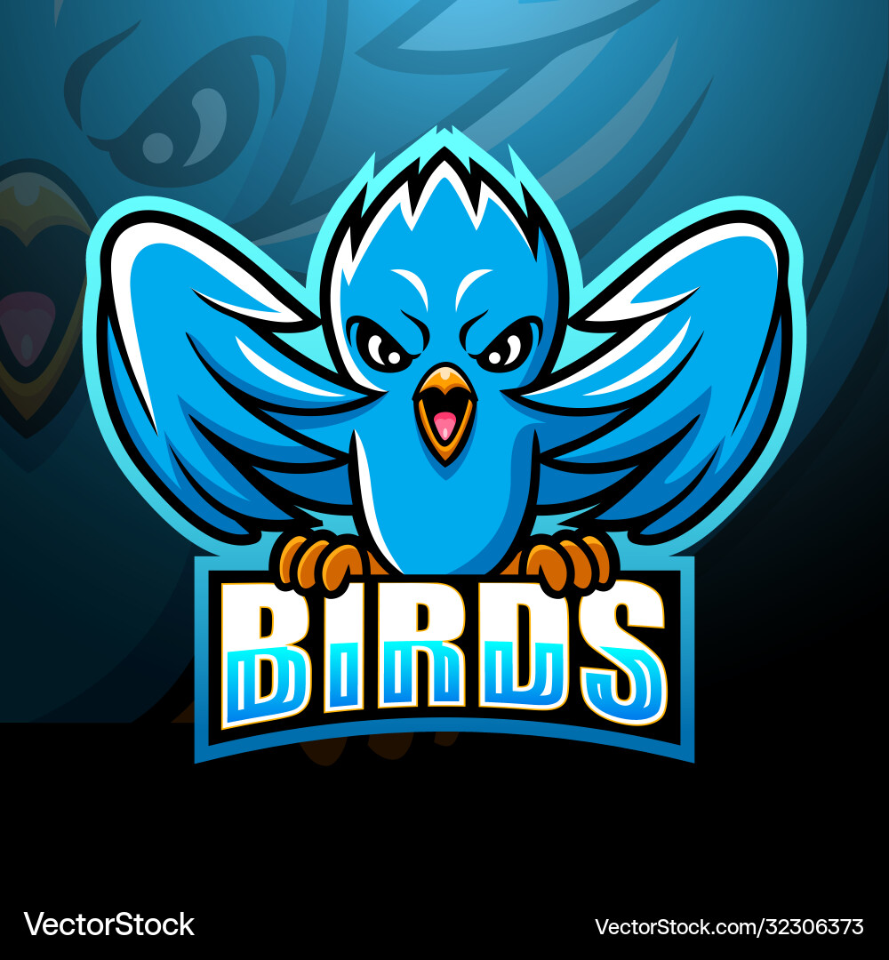 Aggressive Blue Bird Esports Logo Royalty Free Vector Image