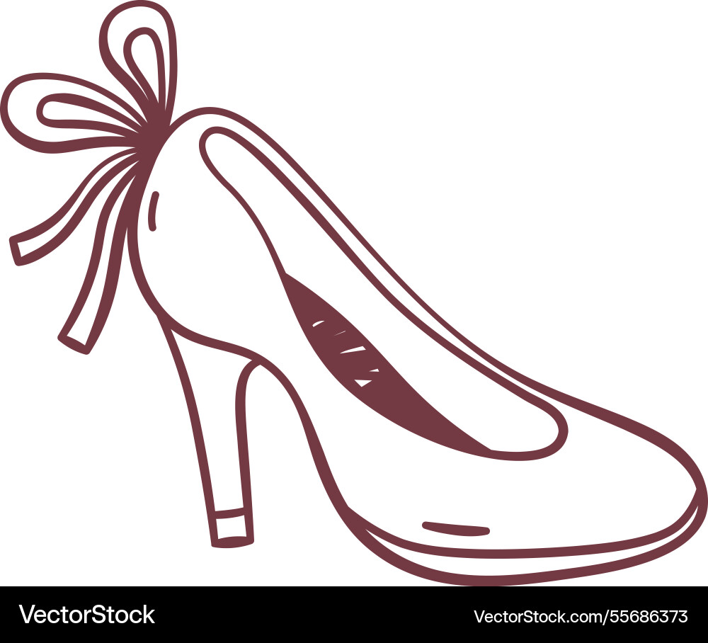 Bride wedding shoe doodle Royalty Free Vector Image
