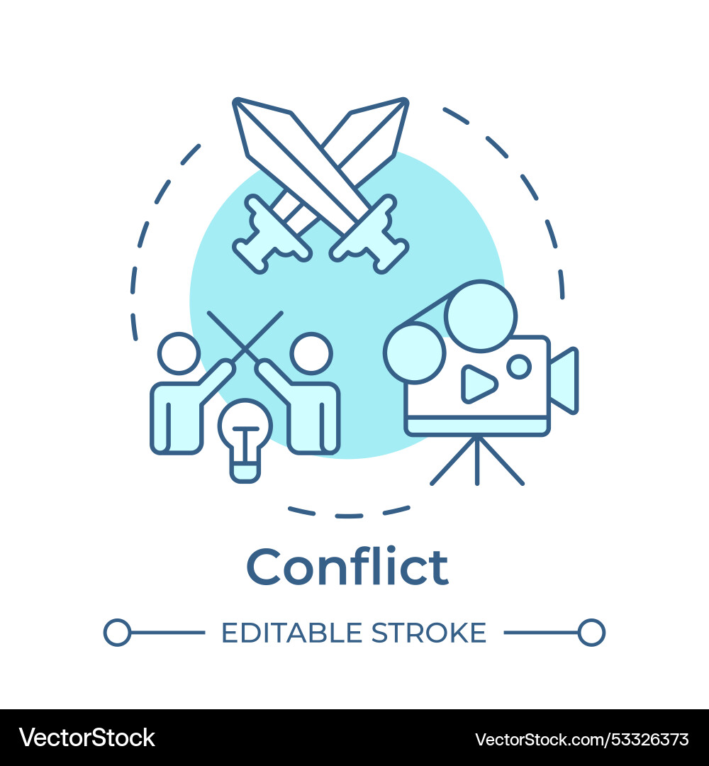 Conflict multi color concept icon Royalty Free Vector Image