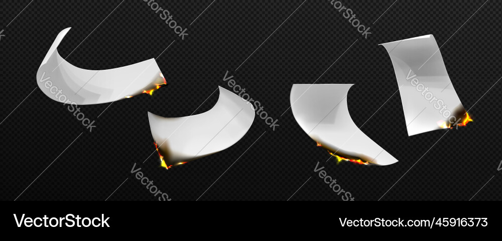 Falling burn paper ablaze label Royalty Free Vector Image