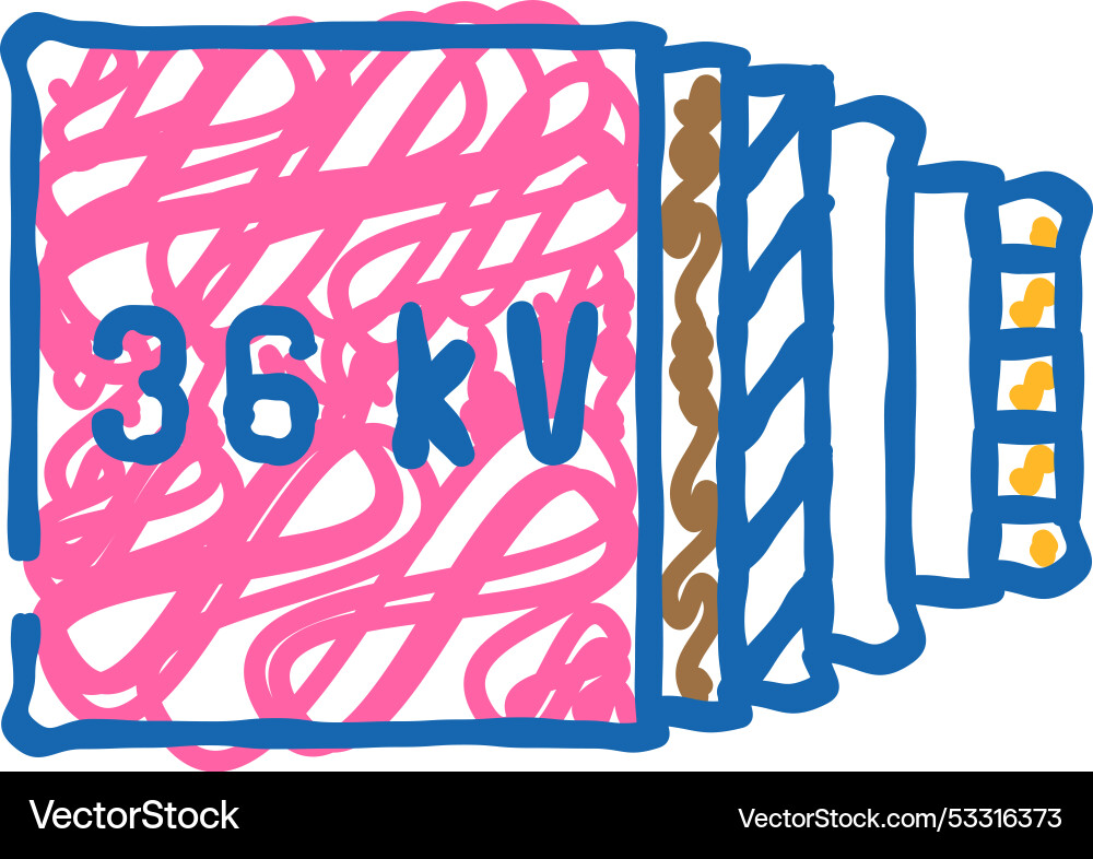 High voltage cables icon doodle Royalty Free Vector Image