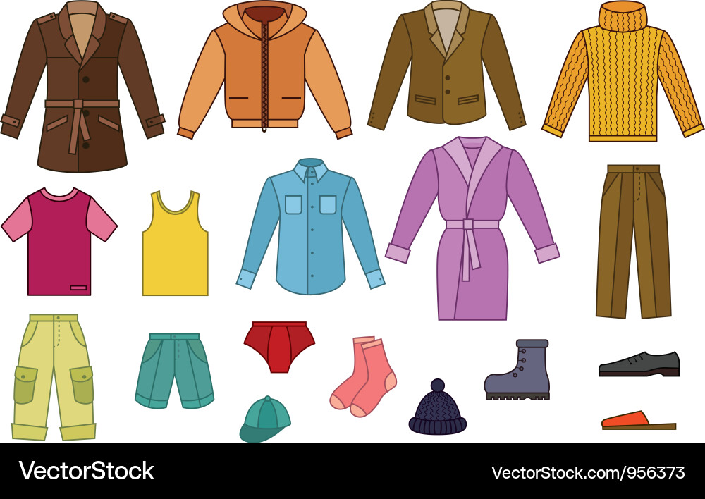 Mens clothing collection Royalty Free Vector Image