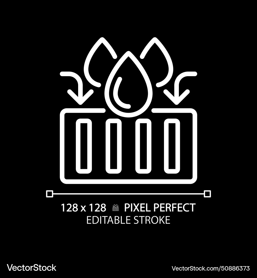 Stormwater runoff white linear icon for dark theme