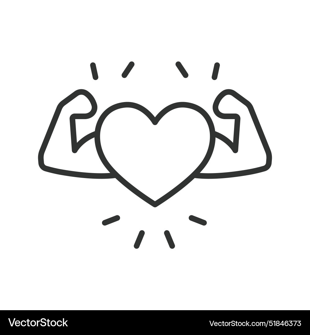 Strong heart in line design cardiovascular Vector Image