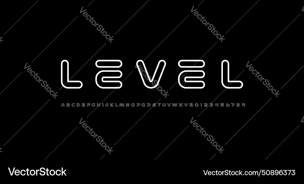 Technology font digital cyber rounded alphabet Vector Image
