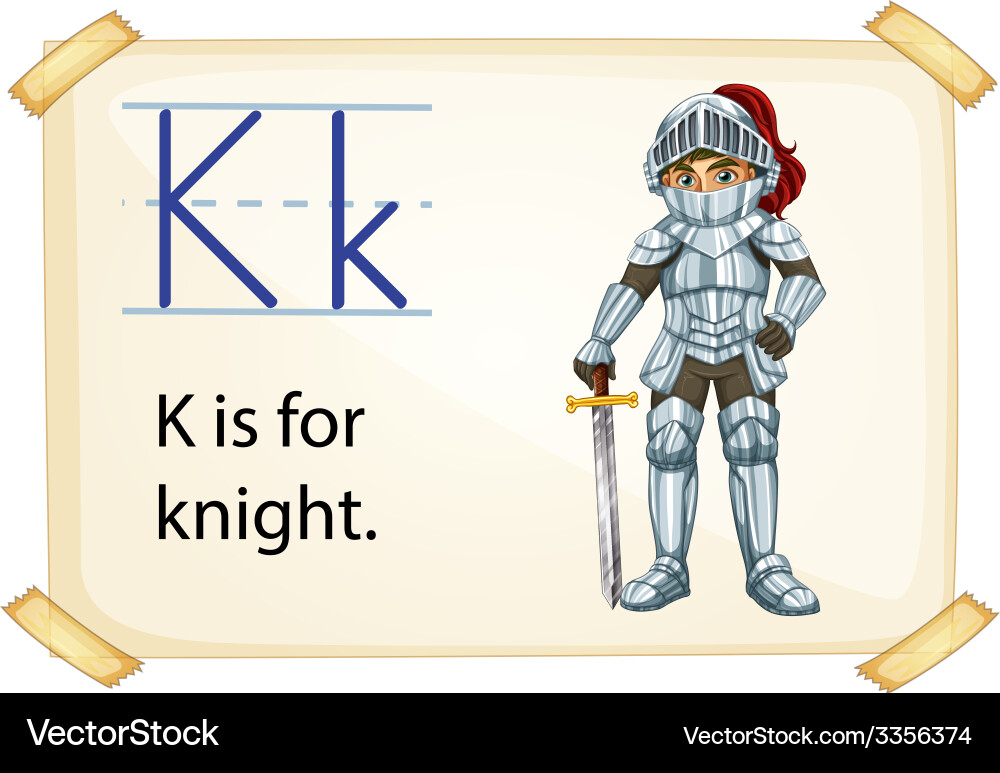 A letter k for knight Royalty Free Vector Image