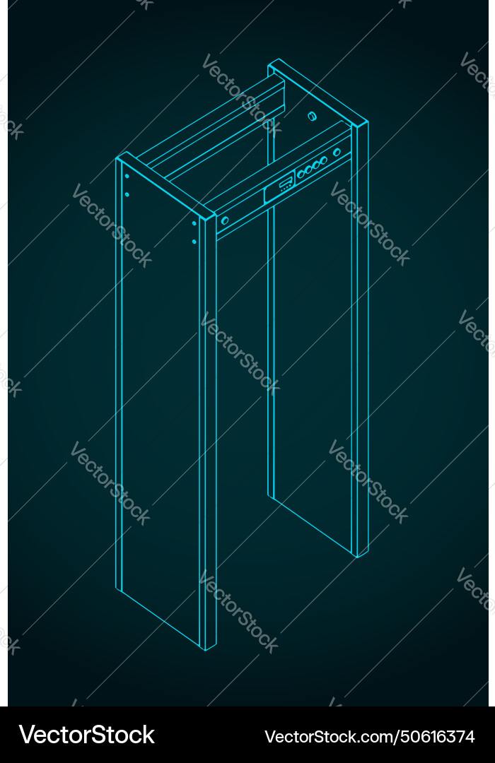 Archway metal detector blueprint Royalty Free Vector Image