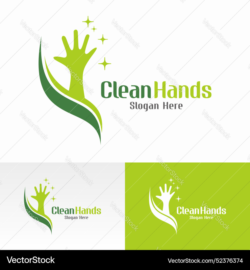 Clean hands logo template Royalty Free Vector Image