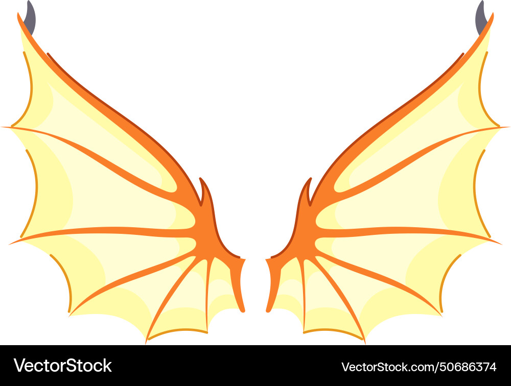 Flame wings dragon cartoon Royalty Free Vector Image