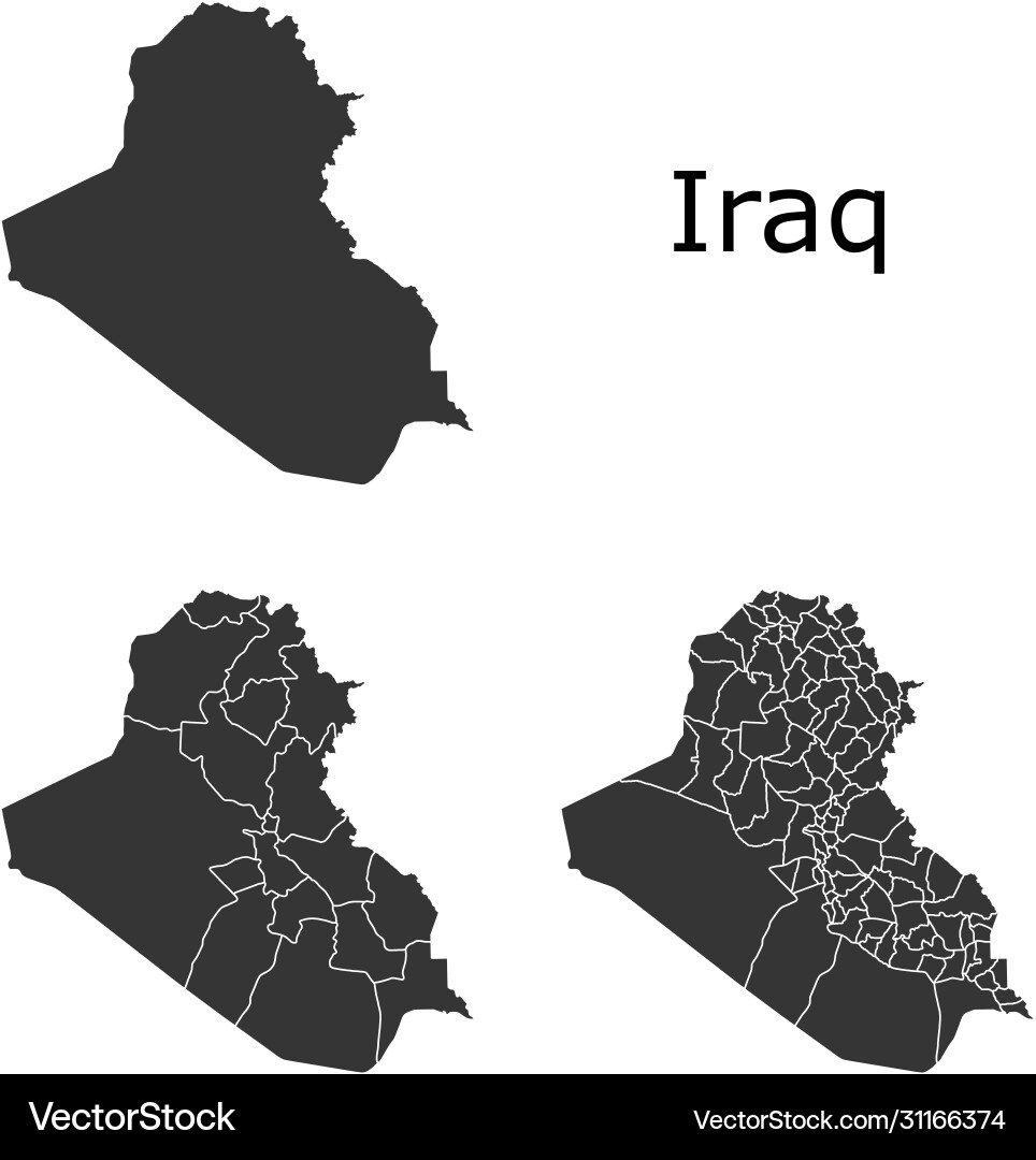 Iraq map with regional division Royalty Free Vector Image