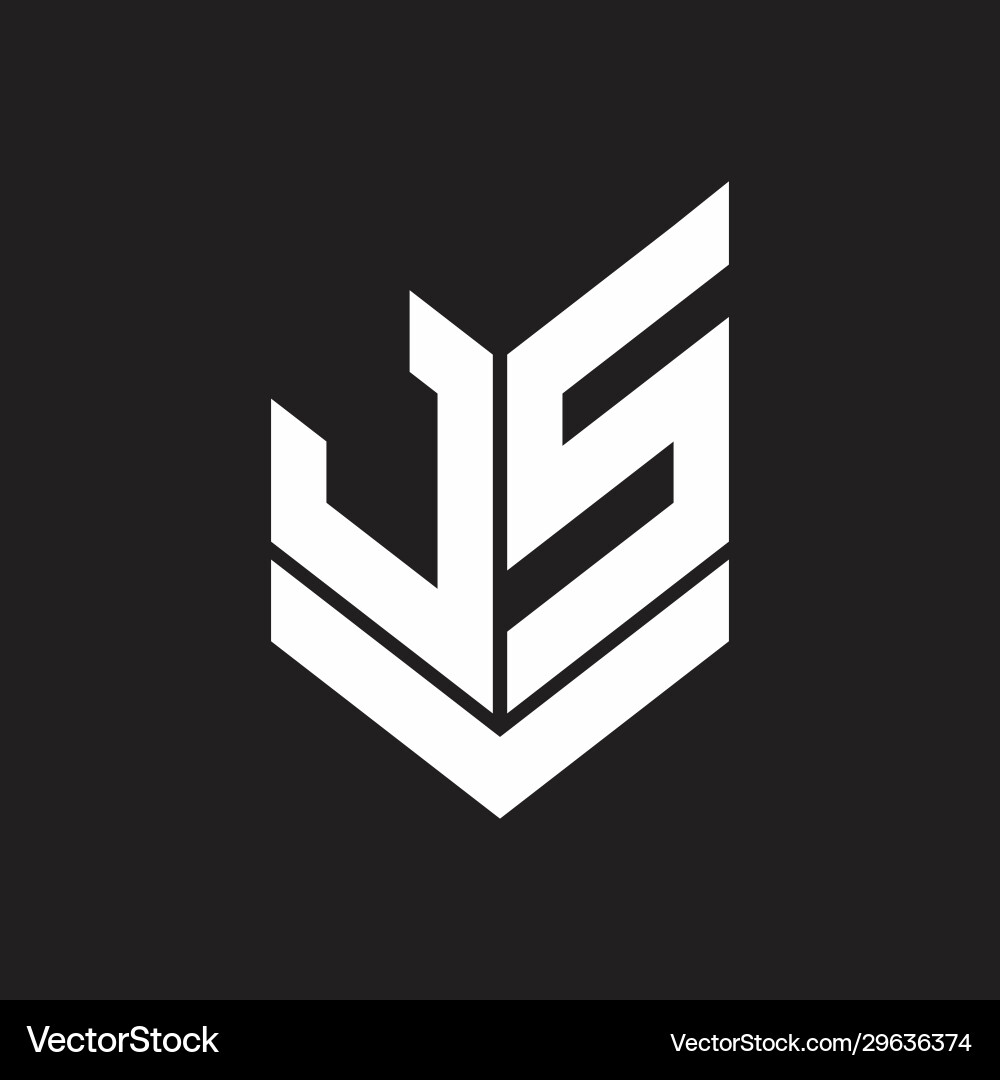 Js logo monogram with emblem shield style design Vector Image