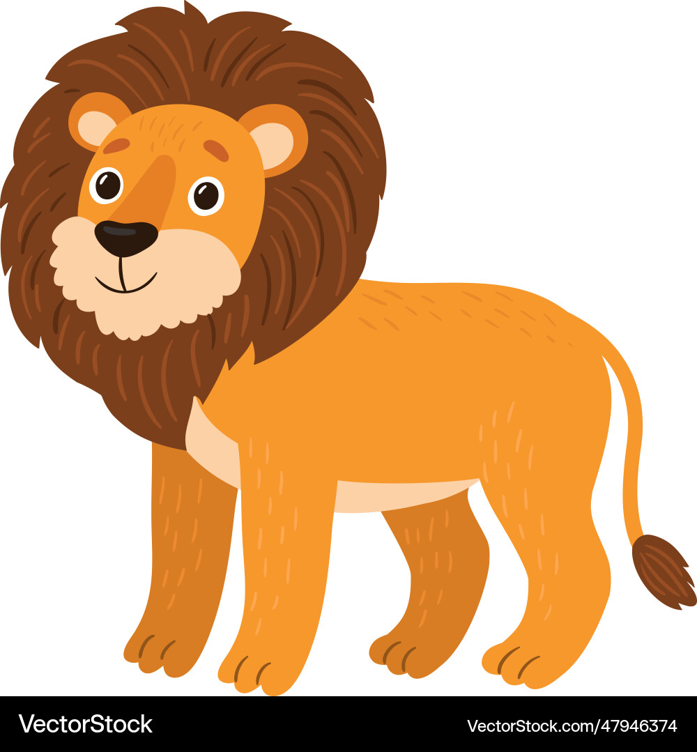 Lion character Royalty Free Vector Image - VectorStock