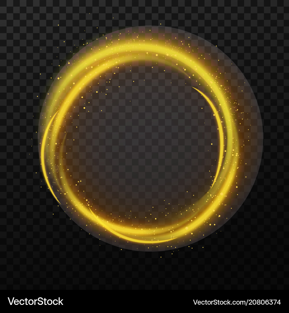 Magic sparkle circle and shining stardust golden Vector Image