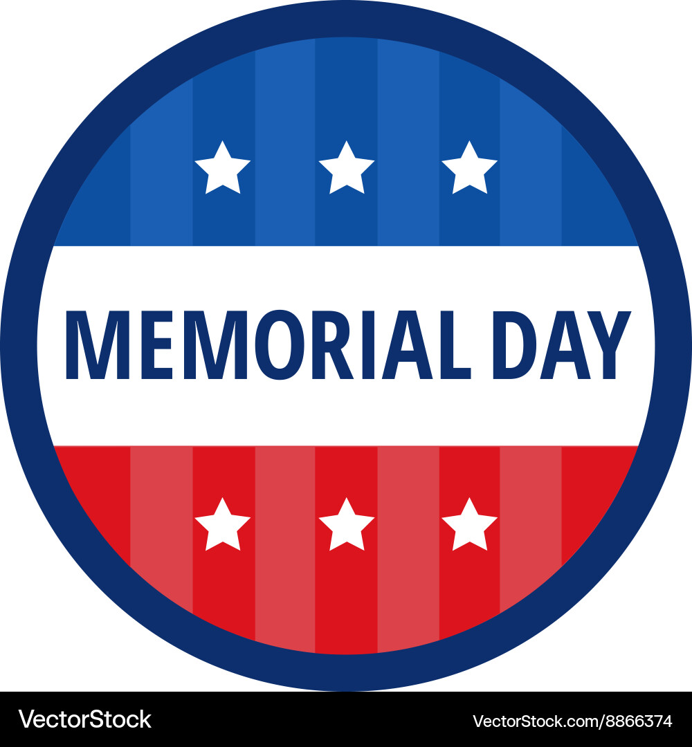 Memorial day color badge Royalty Free Vector Image