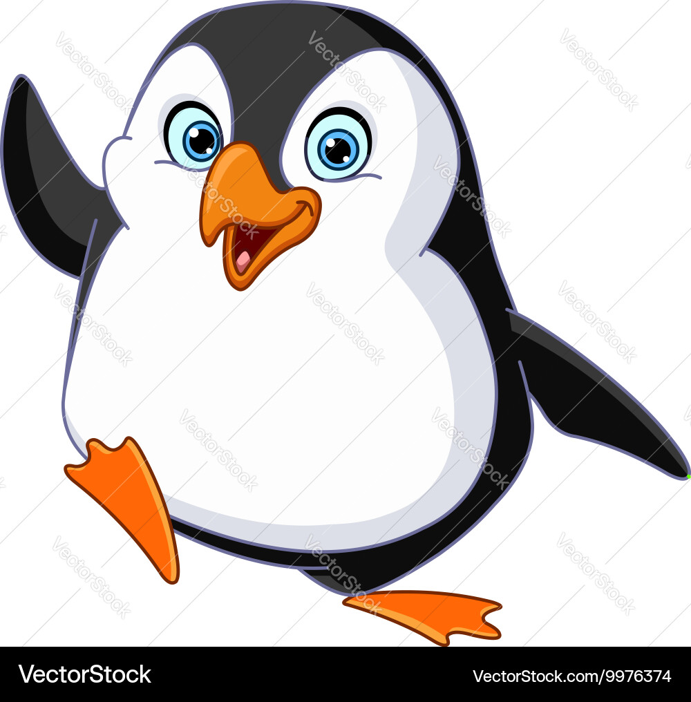 Penguin waving Royalty Free Vector Image - VectorStock