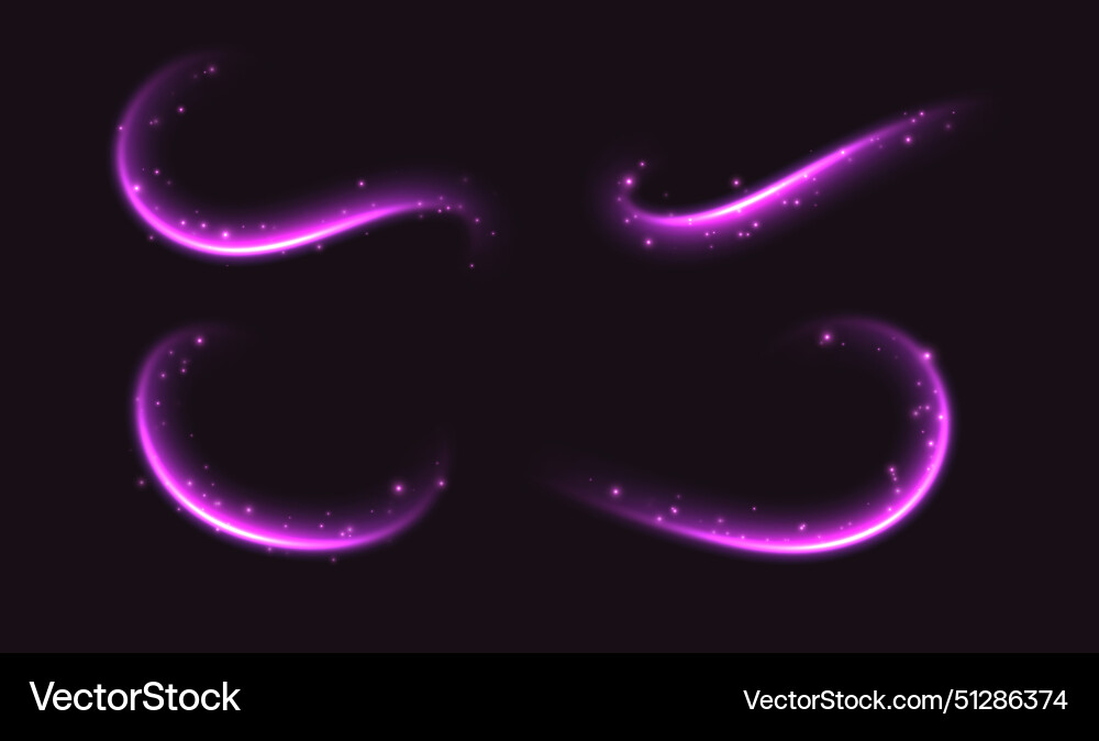 Pink speed lines light in motion glowing Vector Image