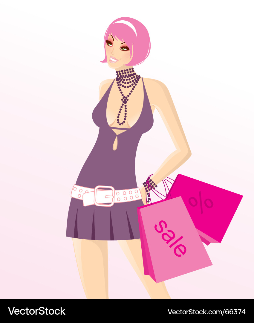 Sale girl Royalty Free Vector Image - VectorStock