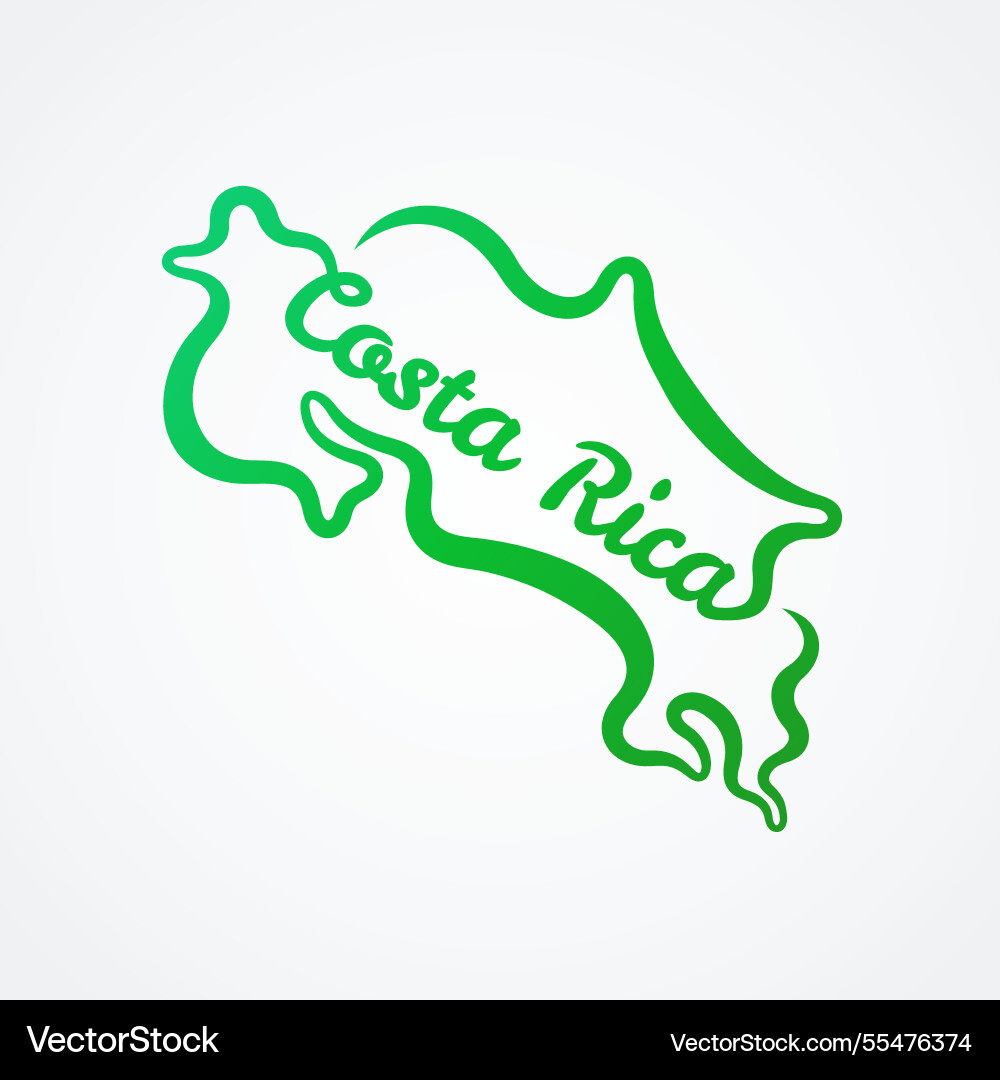Simple map of costa rica Royalty Free Vector Image