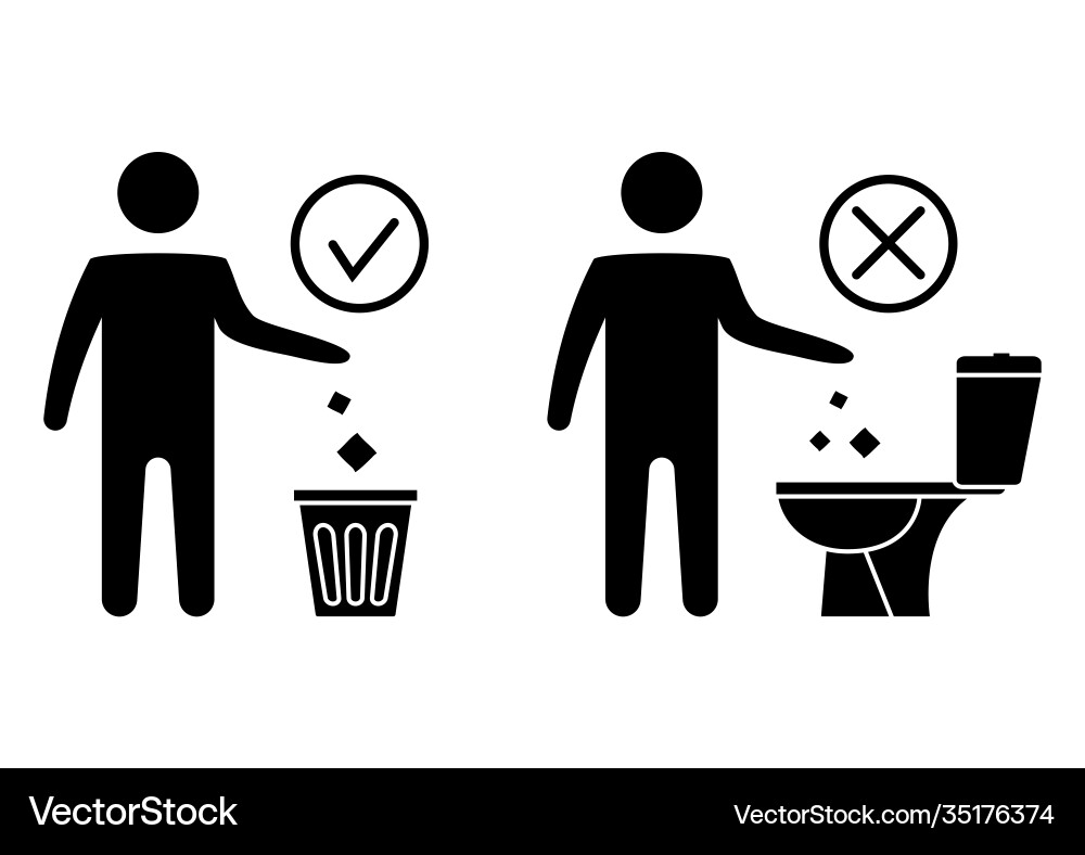 Toilet No Trash - Keep Clean Royalty Free Vector Image